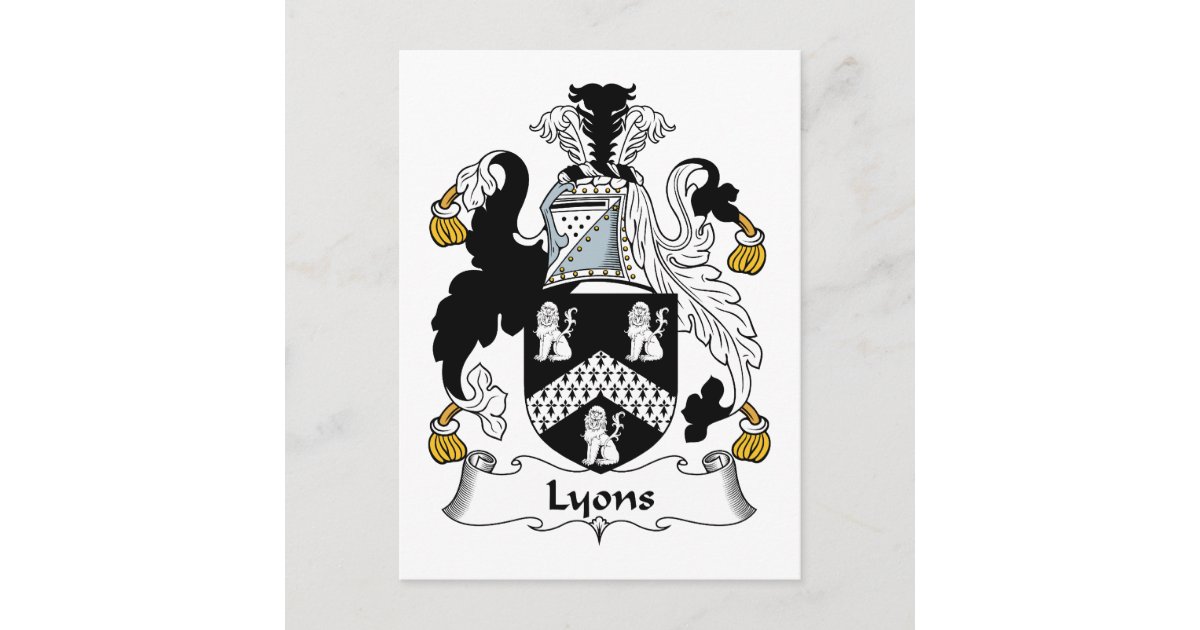 Lyons Family Crest Postcard | Zazzle