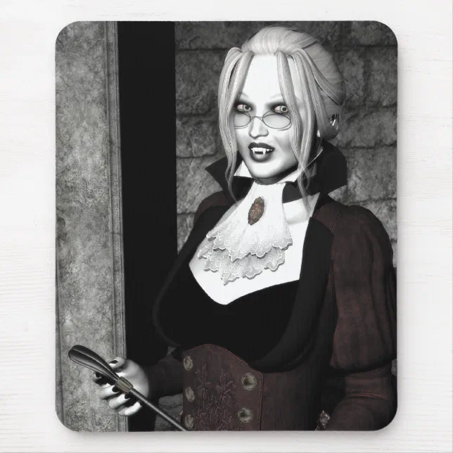 Macabre Mistress Gothic Vampire Art Mousepad | Zazzle