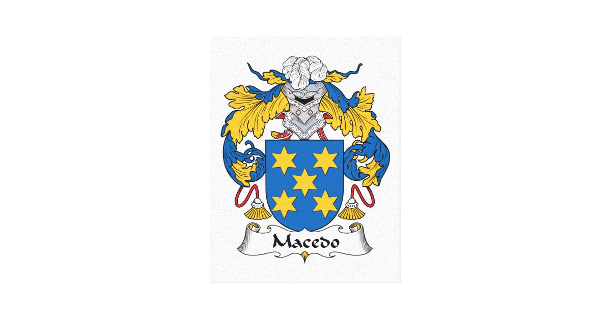 Macedo Family Crest Canvas Print | Zazzle