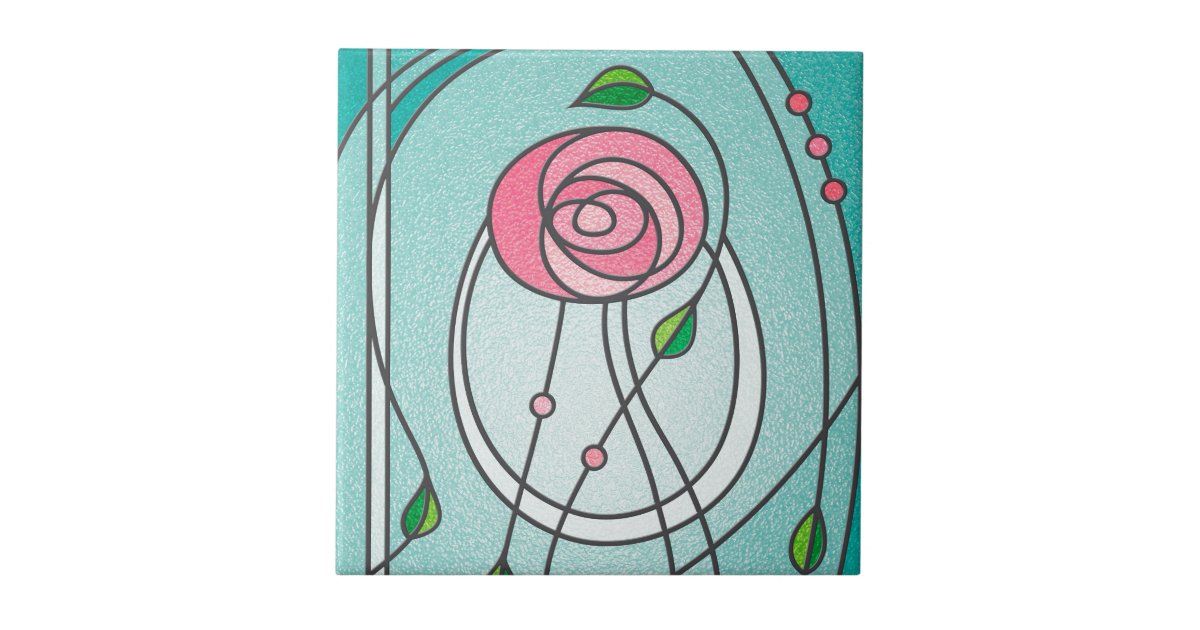 Mackintosh Rose Tile | Zazzle