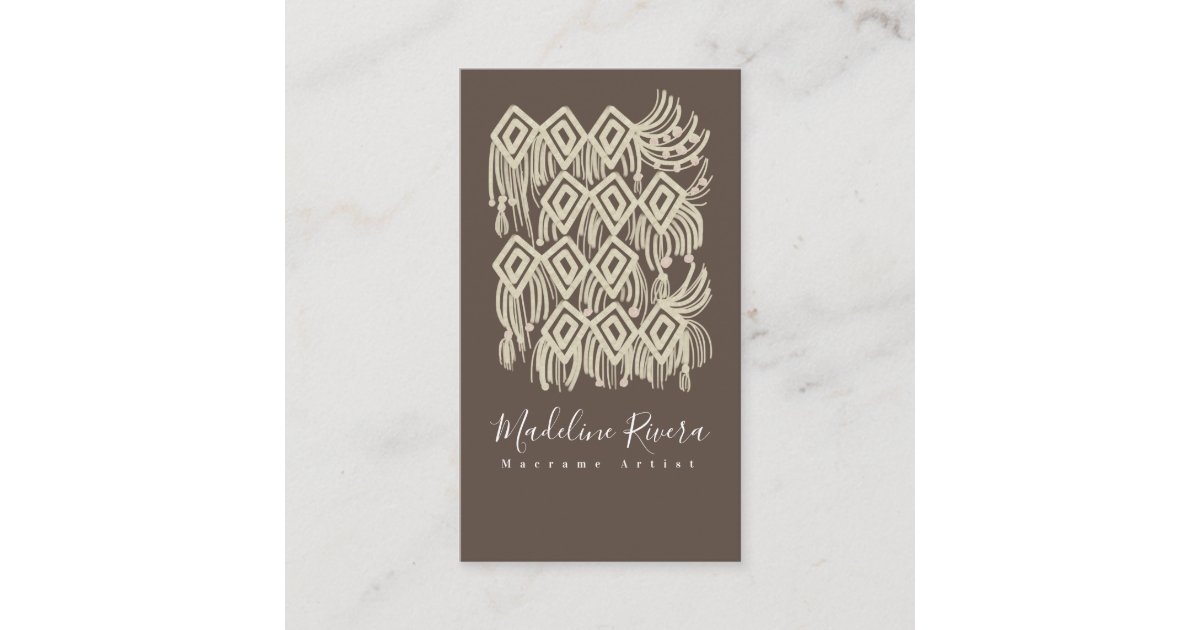 Macrame Artist Handmade Designer Business Card | Zazzle
