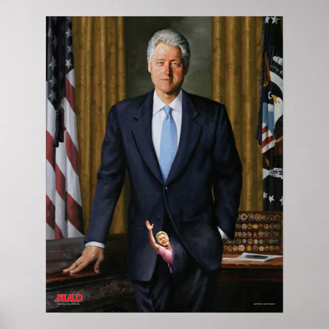 MAD Magazine's Official Portrait of Bill Clinton Poster | Zazzle