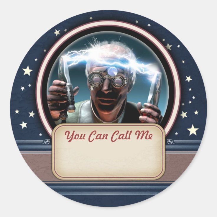 Mad Scientist #2 Name Tag Stickers | Zazzle