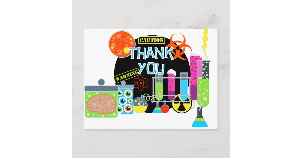 Mad Scientist Thank You Postcard | Zazzle