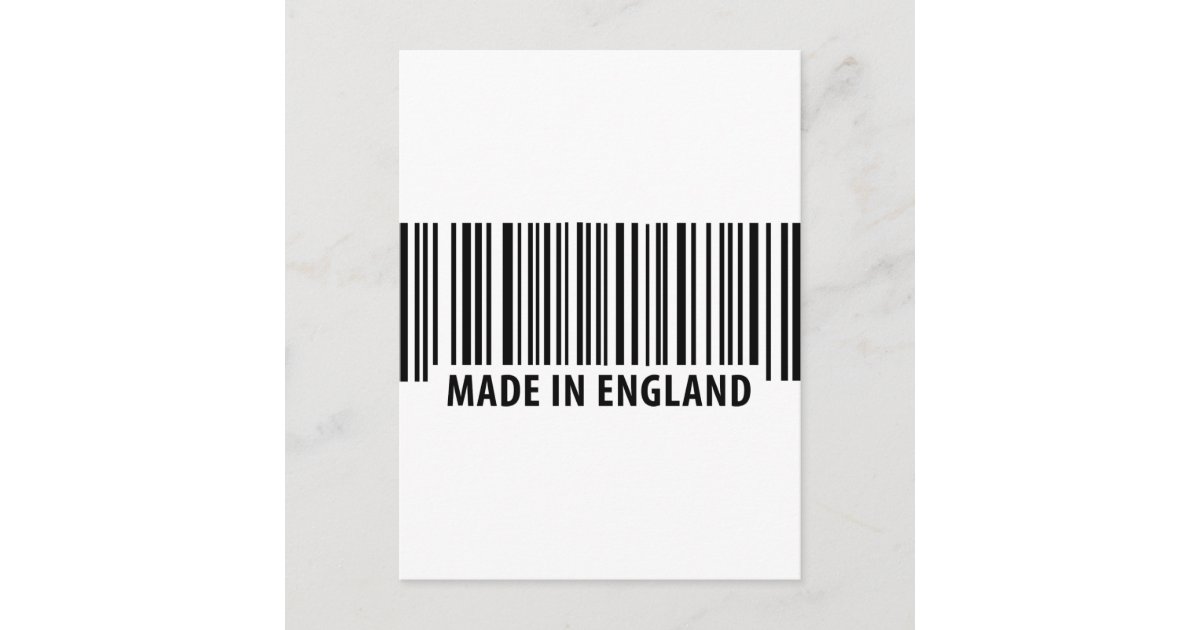 made in england bar code barcode postcard | Zazzle