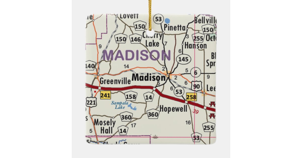 Madison Florida Map Ceramic Ornament | Zazzle
