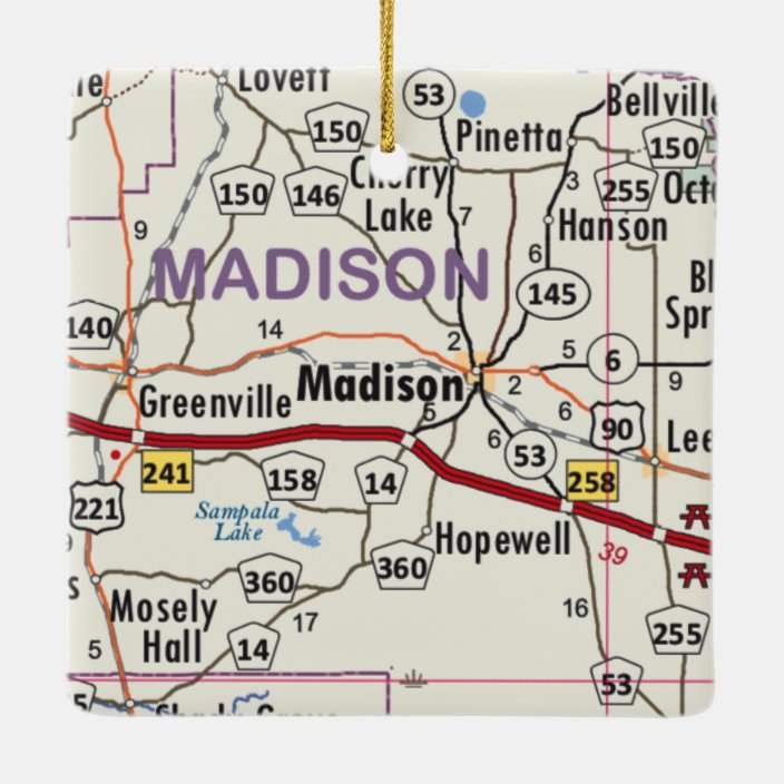 Madison Florida Map Ceramic Ornament | Zazzle.co.uk