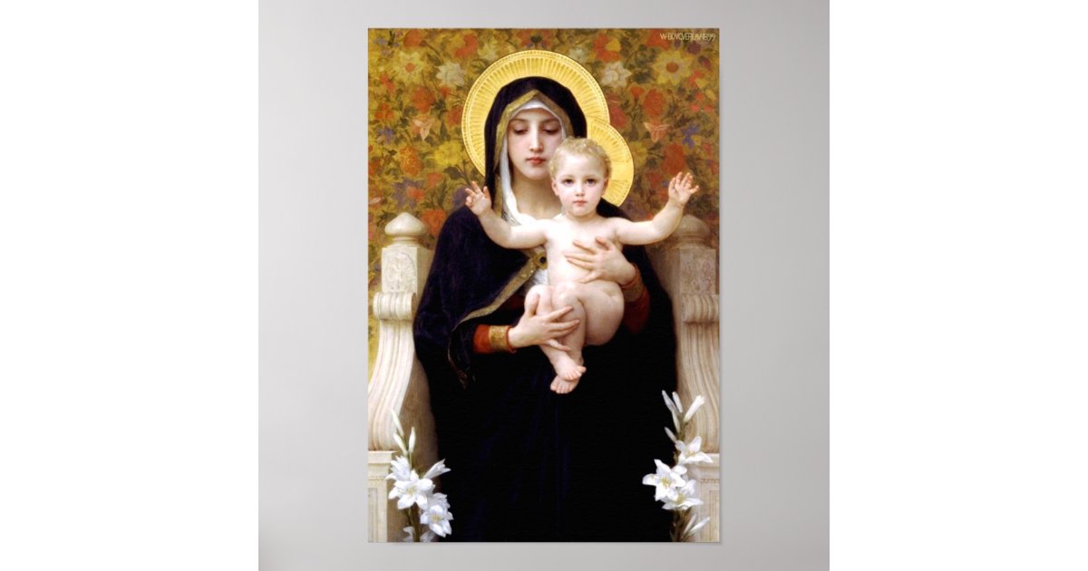 Madonna with child – William-Adolphe Bouguereau Poster | Zazzle
