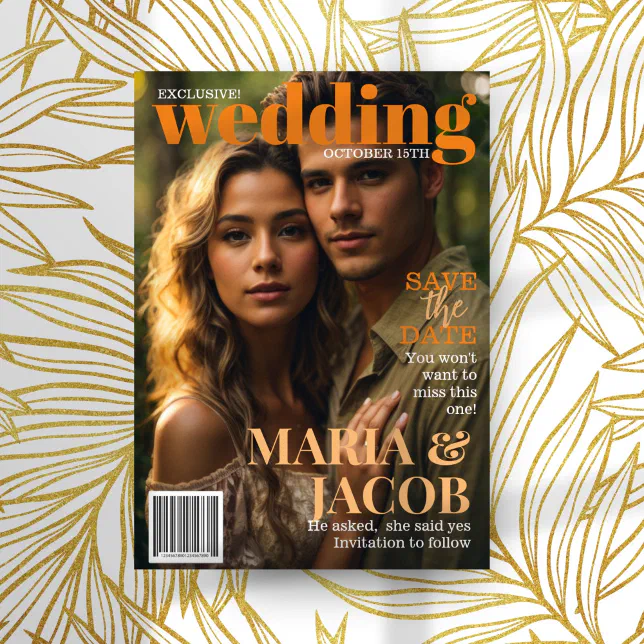 Magazine Cover Save The Date Photo Invitation | Zazzle