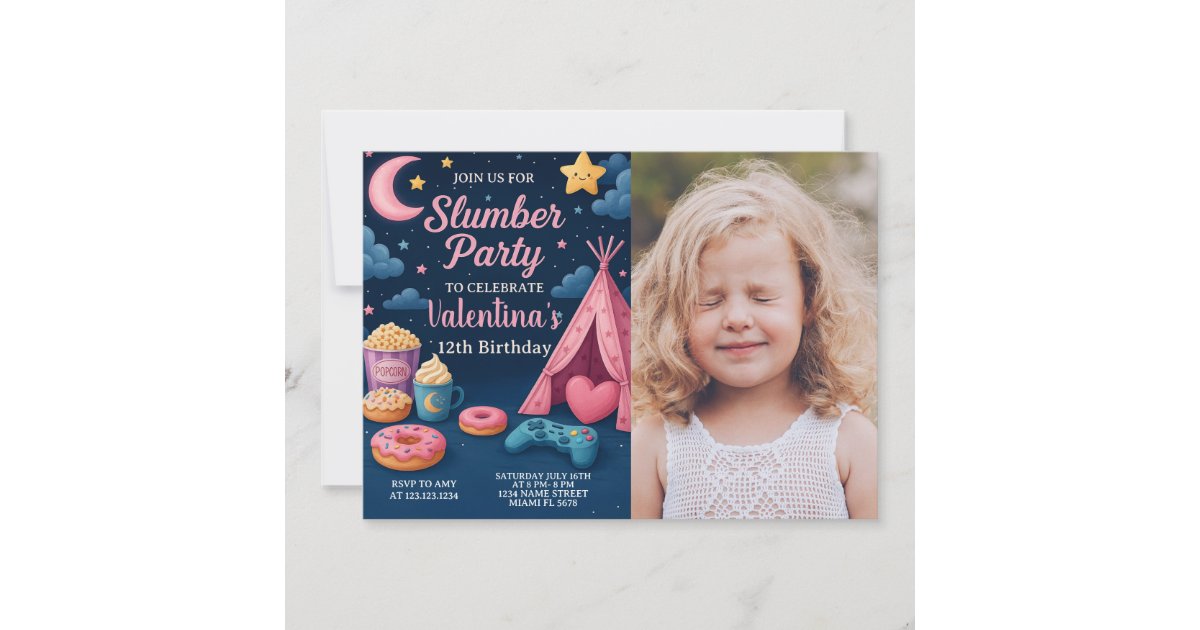 Magical Sleepover Birthday Invitation | Zazzle