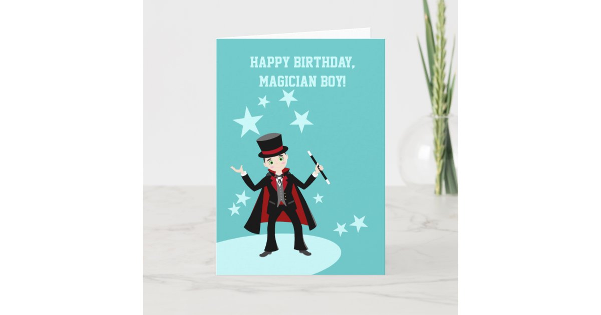 Magician kid birthday party card | Zazzle.co.uk