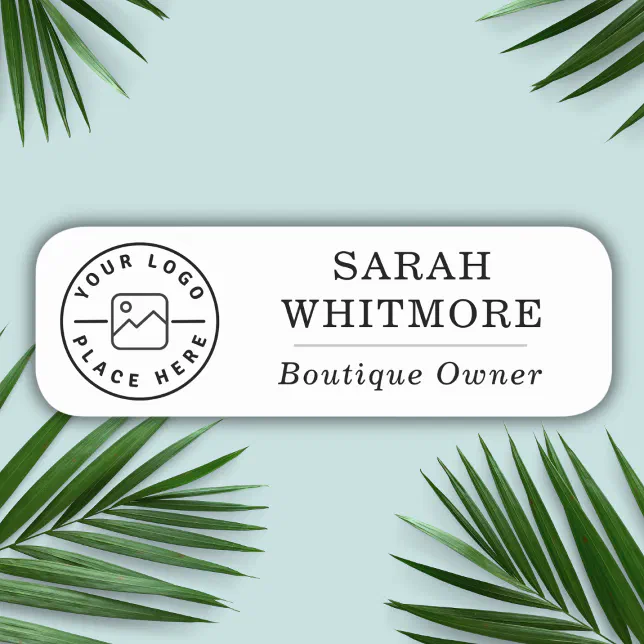 Magnetic Boutique Retail Shop Custom Logo Employee Name Tag | Zazzle