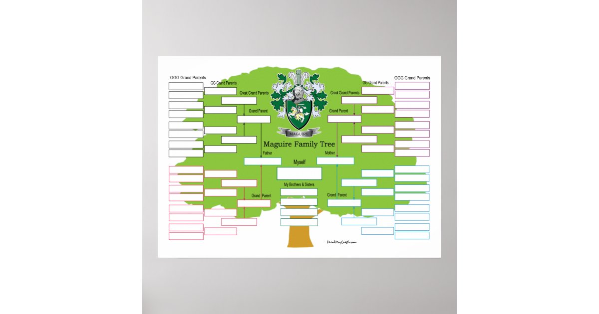 Maguire Family Tree Poster | Zazzle