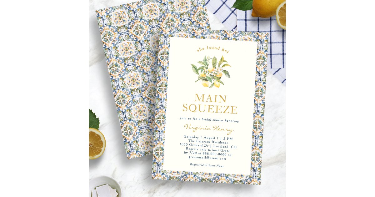 Main Squeeze Invitation | Zazzle