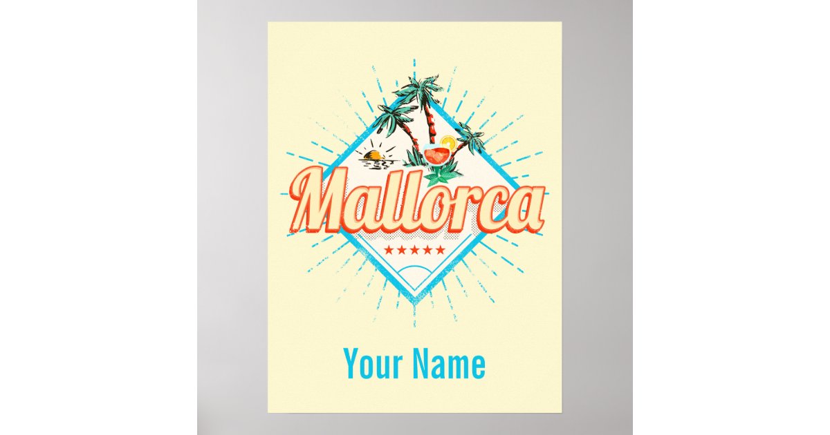 Majorca Balearic Island Retro Parrot Vintage Lugga Poster | Zazzle