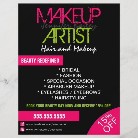 Makeup Artist Promotional Flyer | Zazzle.co.uk