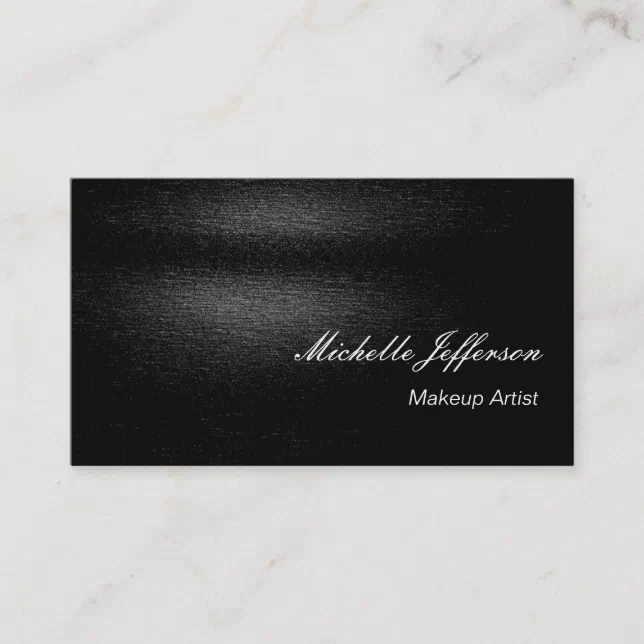 Makeup Artist Script Grey Black Business Card | Zazzle