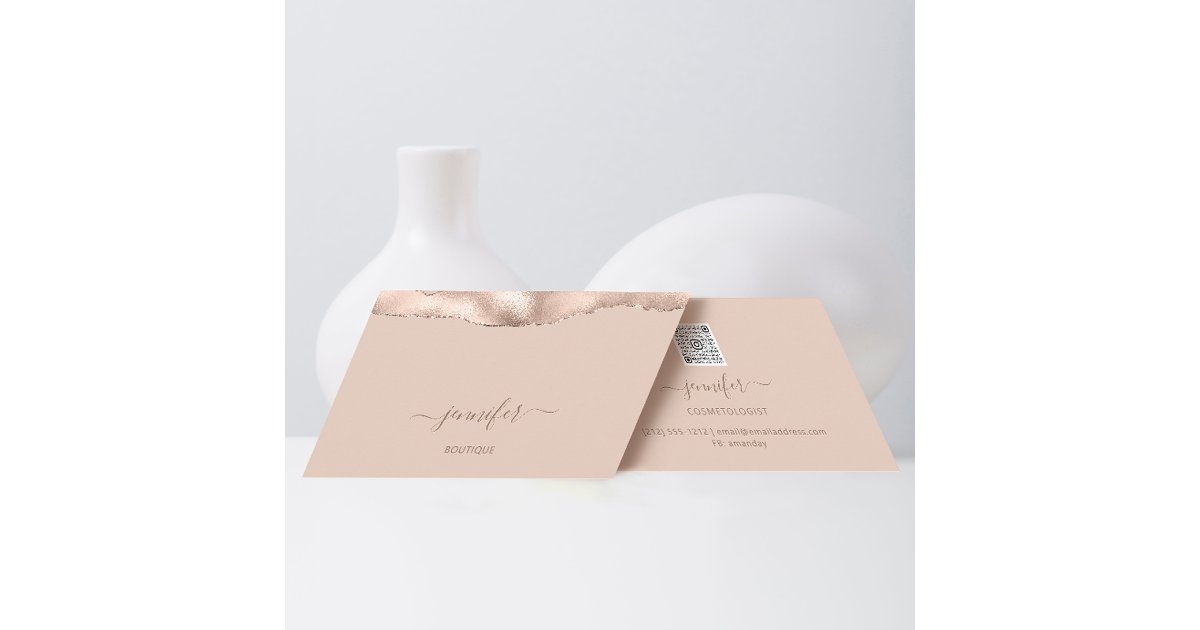 Makeup QR Code Powder Blush Skinny Business Card | Zazzle