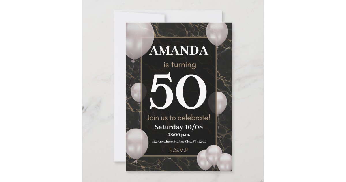 Making 50 look good elegant silver birthday invitation | Zazzle
