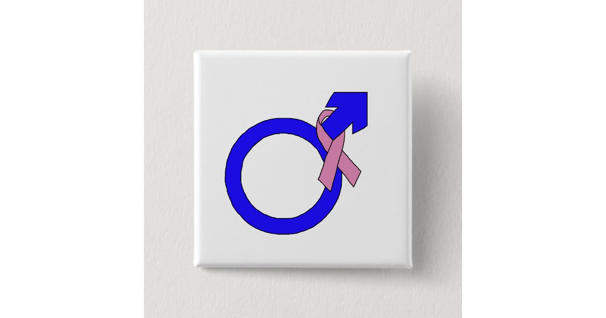 Male Symbol of Breast Cancer Support Button | Zazzle