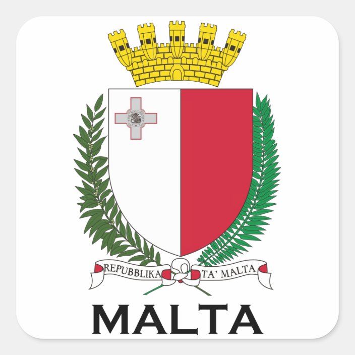 MALTA - emblem/coat of arms/symbol/flag Square Sticker | Zazzle.co.uk