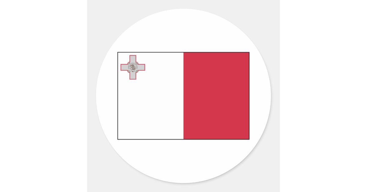 Malta – Maltese Flag Classic Round Sticker | Zazzle
