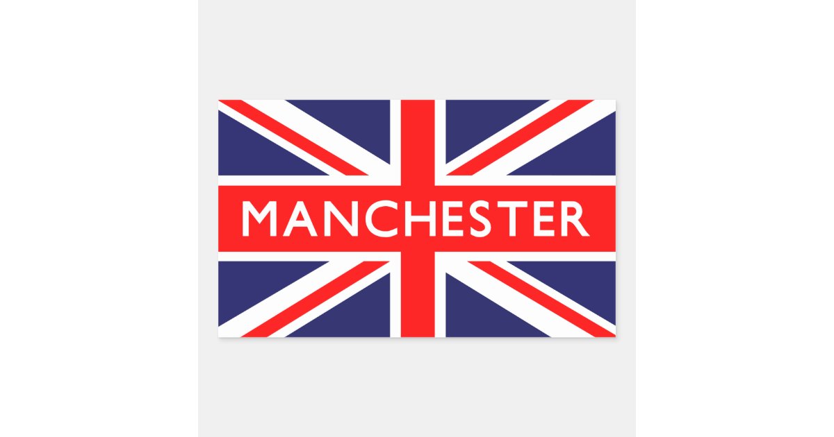 Manchester : British Flag Rectangular Sticker | Zazzle
