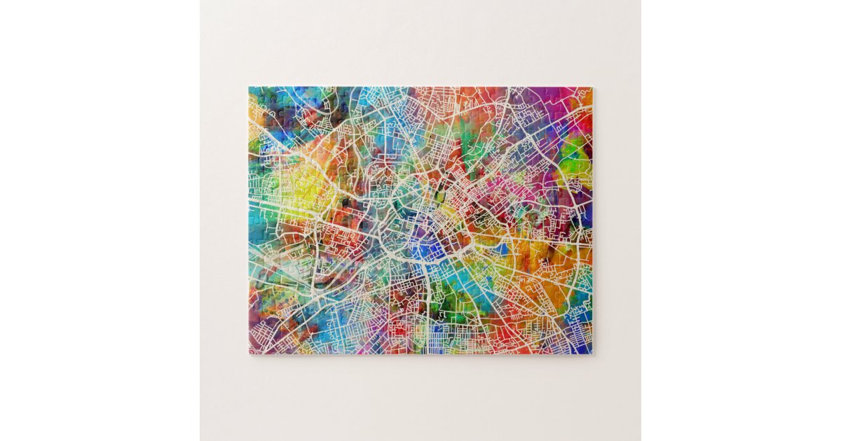 Manchester England Street City Map Jigsaw Puzzle | Zazzle