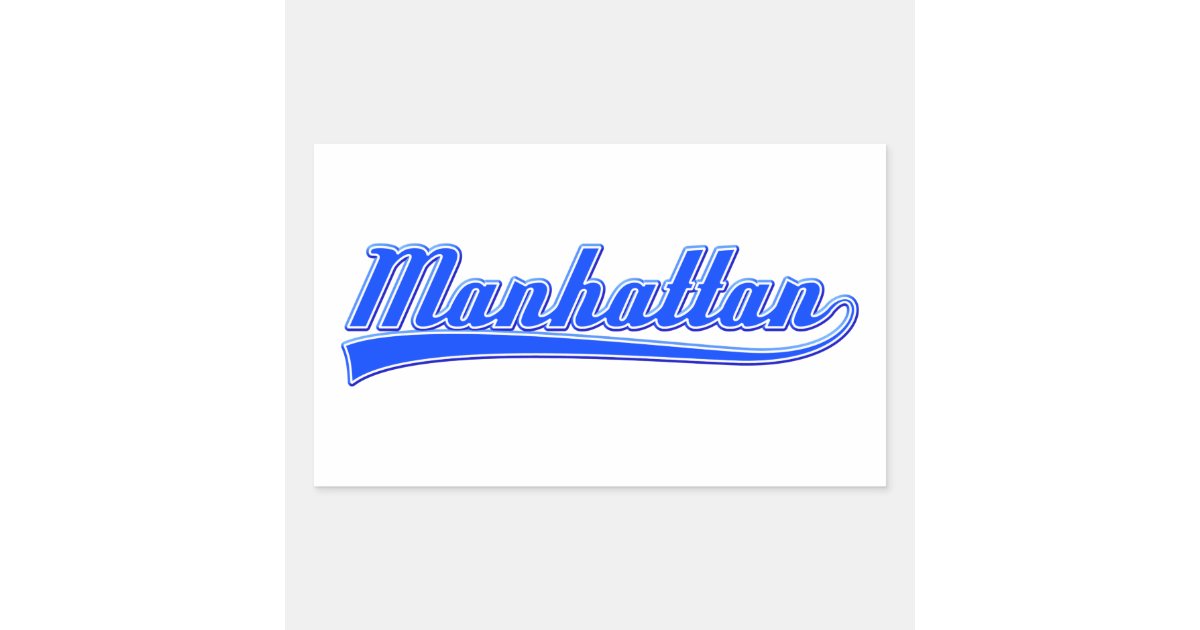 Manhattan With Swash Rectangular Sticker | Zazzle
