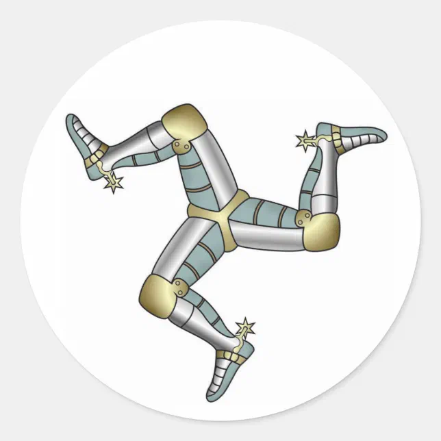 Manx Three Legs of Man Classic Round Sticker | Zazzle