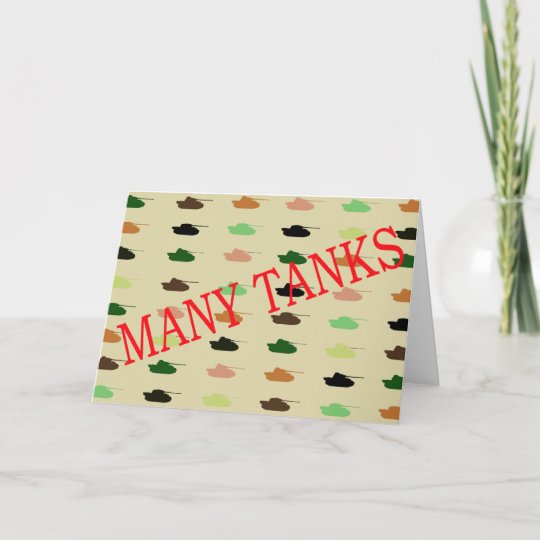 Many Tanks Thank You Card | Zazzle.co.uk