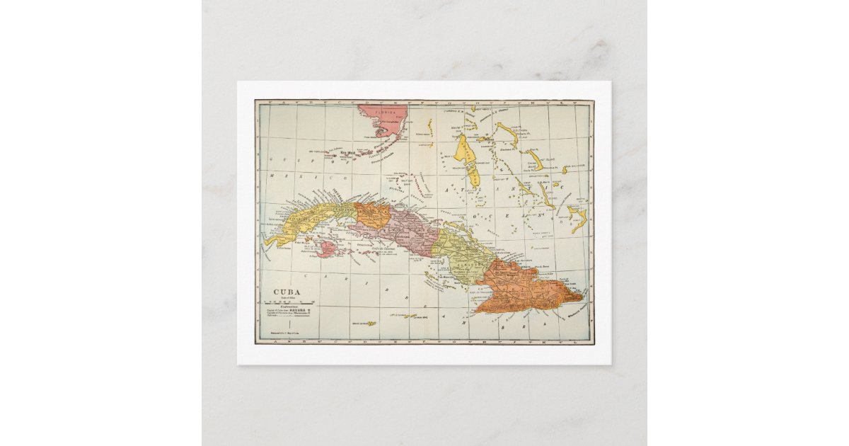 MAP: CUBA, 1900 POSTCARD | Zazzle