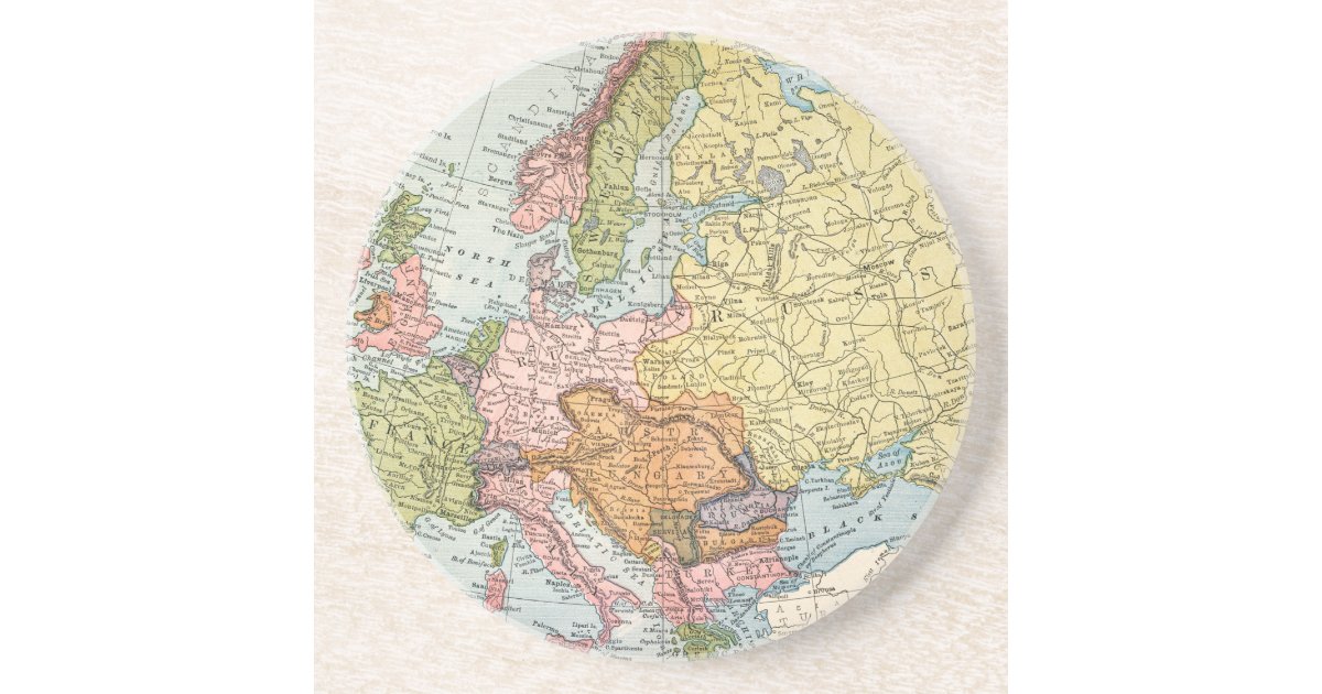 MAP: EUROPE, 1885 COASTER | Zazzle