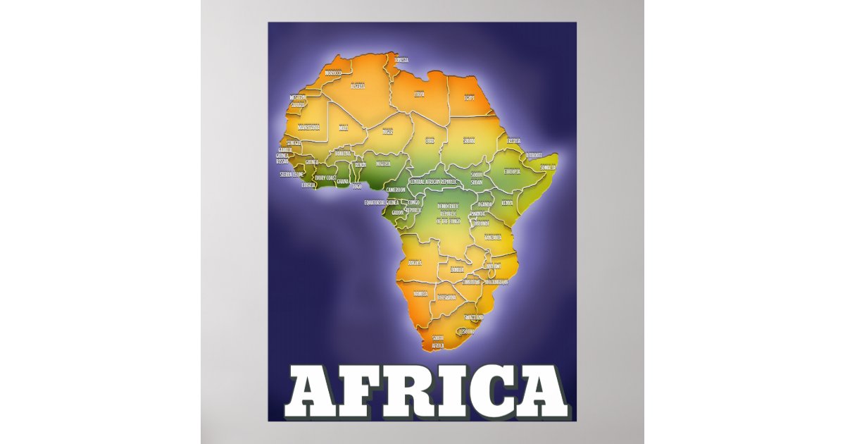 Map of africa poster | Zazzle