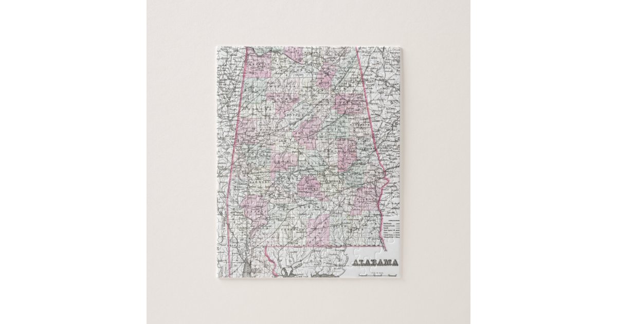 Map of Alabama Jigsaw Puzzle | Zazzle