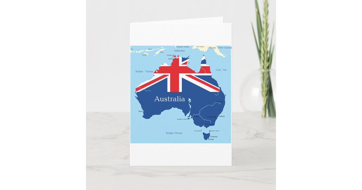 Map Of Australia Greeting Cards | Zazzle
