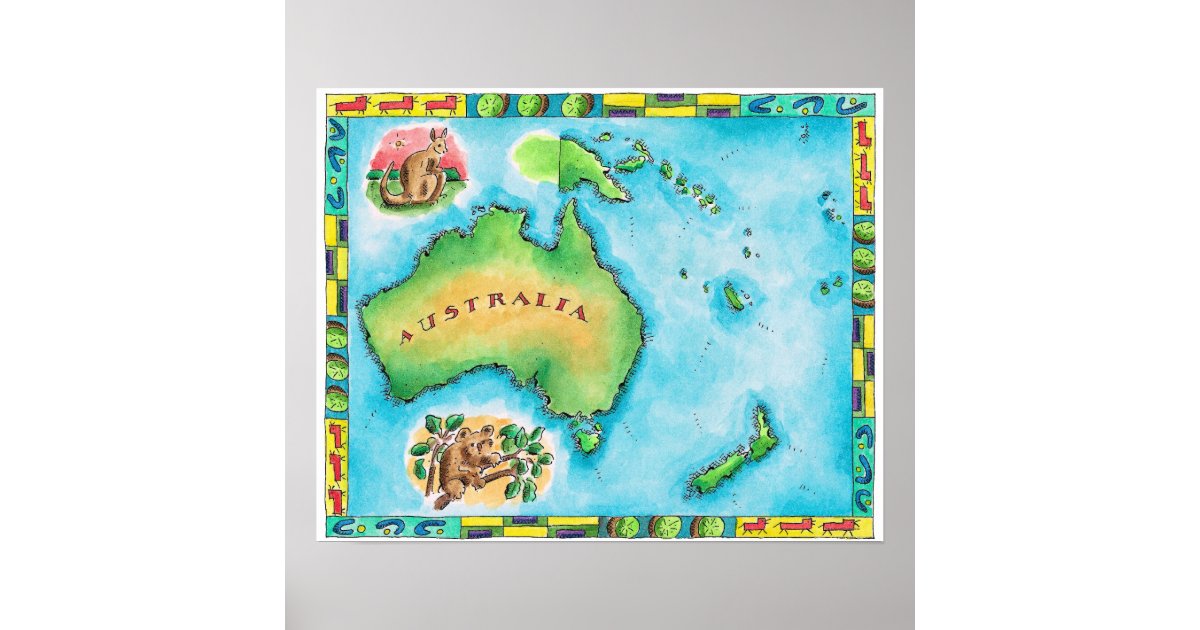 Map of Australia Poster | Zazzle