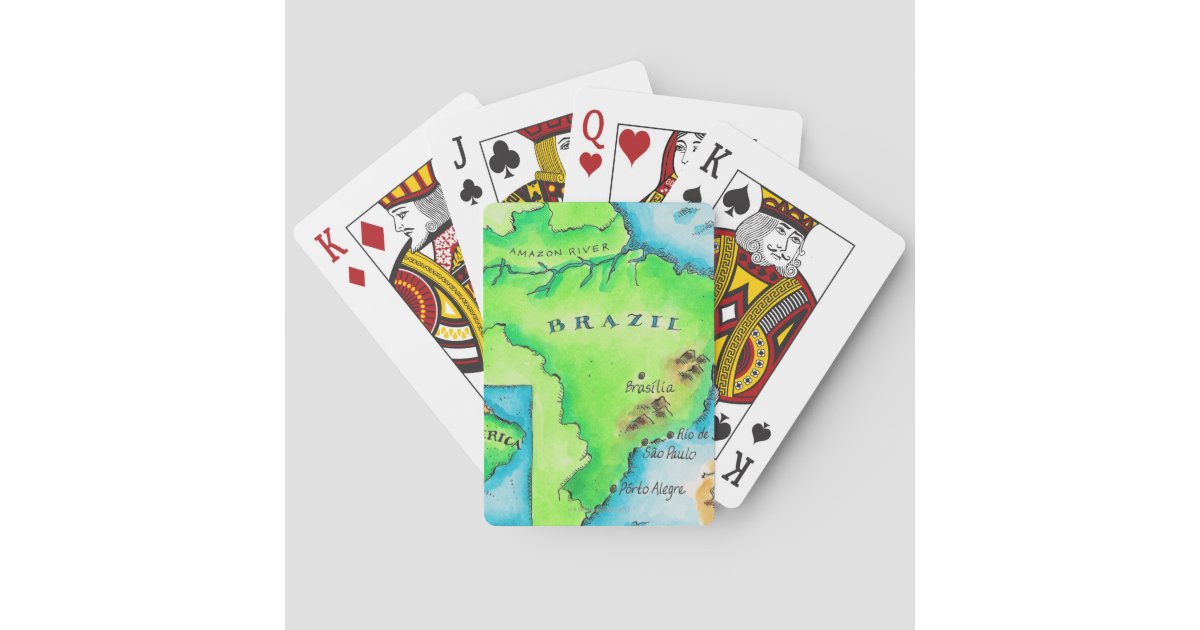Map of Brazil Playing Cards | Zazzle