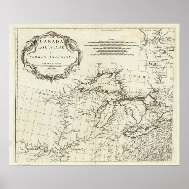 Map of Canada featuring Native American Villages Poster | Zazzle