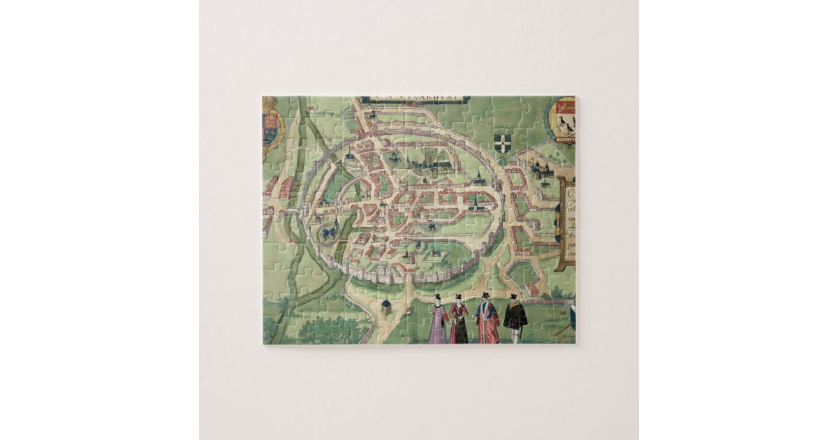 Map of Canterbury, from 'Civitates Orbis Terrarum' Jigsaw Puzzle | Zazzle