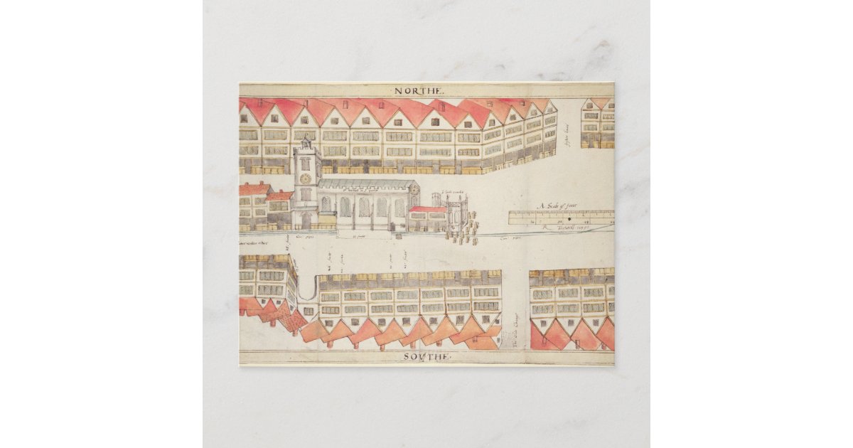 Map of Cheapside, London, 1585 Postcard | Zazzle