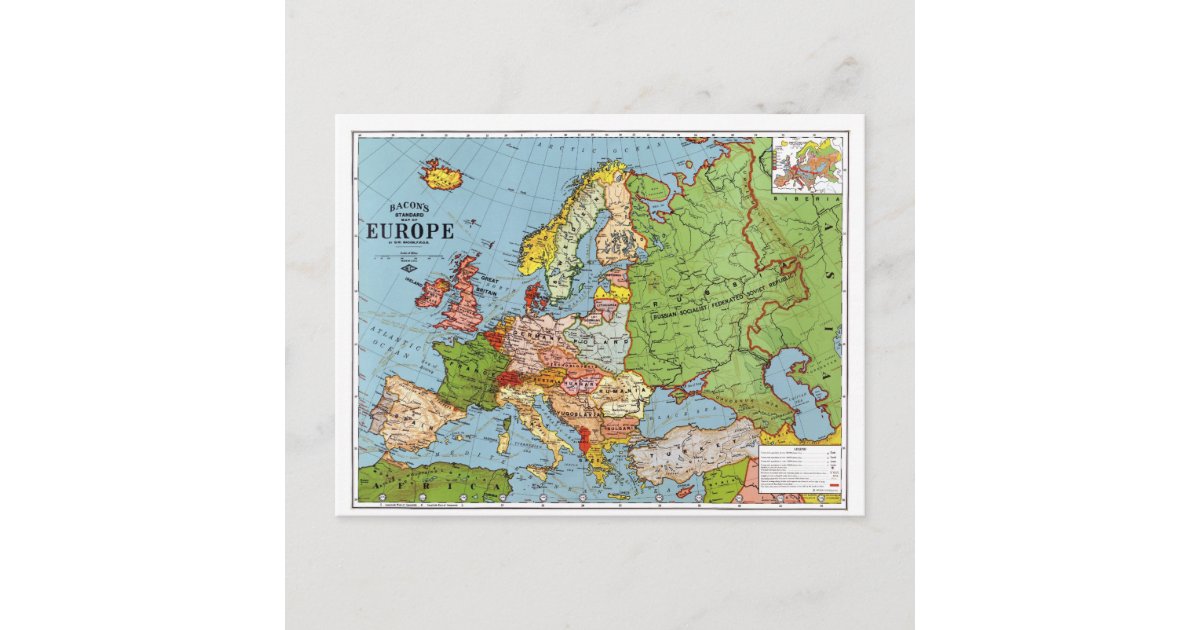 Map of Europe Postcard | Zazzle