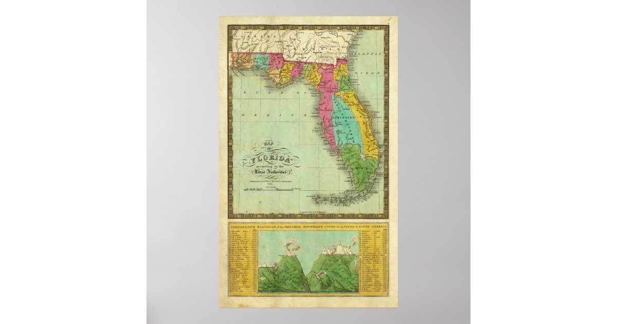 Map of Florida Poster | Zazzle