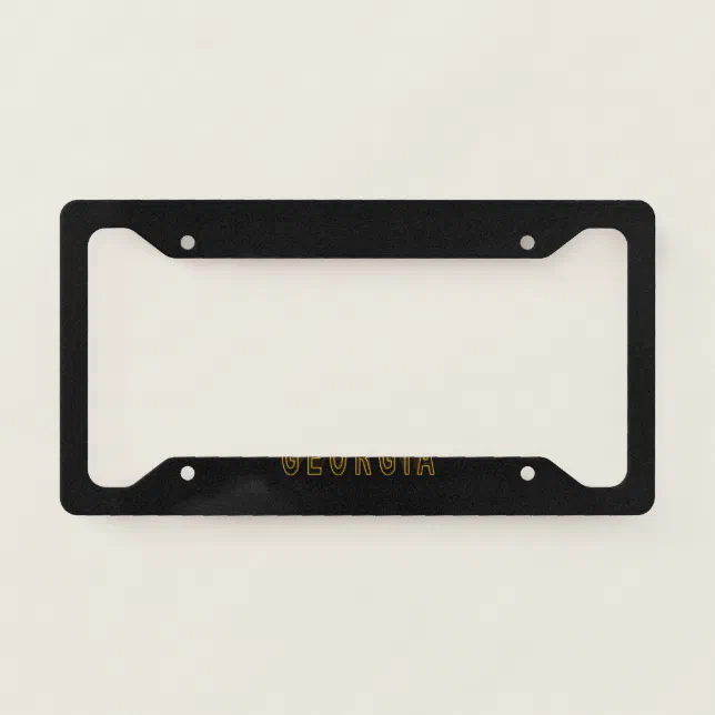 Map of Georgia, Gold Map Licence Plate Frame | Zazzle