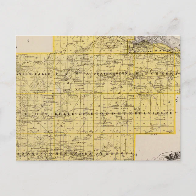 Map of Goodhue County, Minnesota Postcard | Zazzle