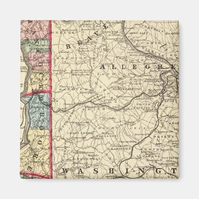 Map of Hancock, Brooke, Ohio, Marshall counties Magnet | Zazzle