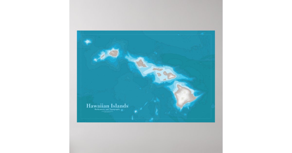 Map of Hawaiian Islands Poster | Zazzle