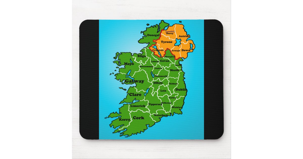 Map of Ireland (counties) Mouse Mat | Zazzle