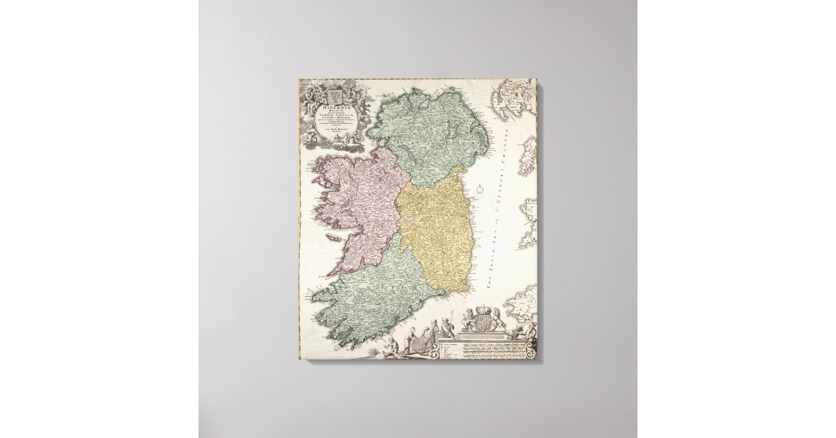 Map of Ireland showing the Provinces of Ulster Canvas Print | Zazzle