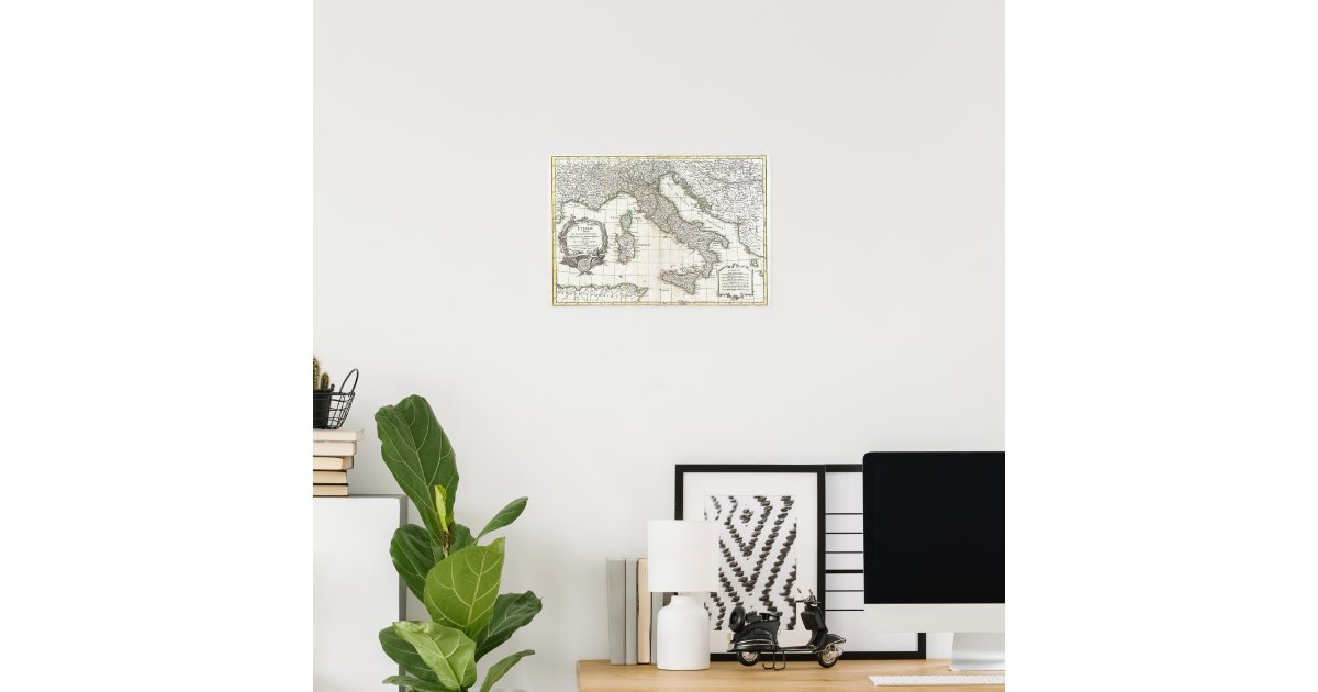 Map of Italy by Jean Janvier 1770 Poster | Zazzle